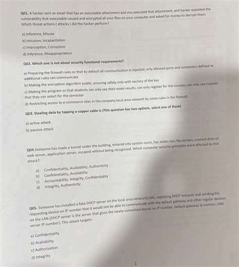 Solved Q01 A Hacker Sent An Email That Has An Executable