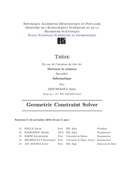 pdf geometric constraint solver