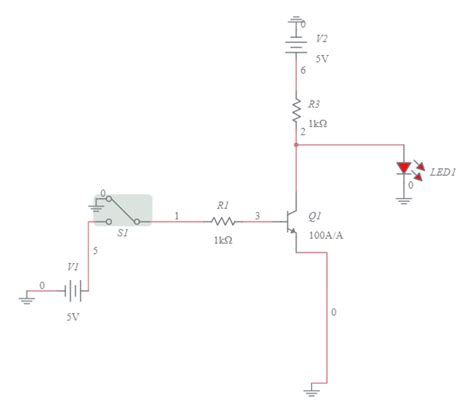 Not Gate Using Transistor Multisim Live