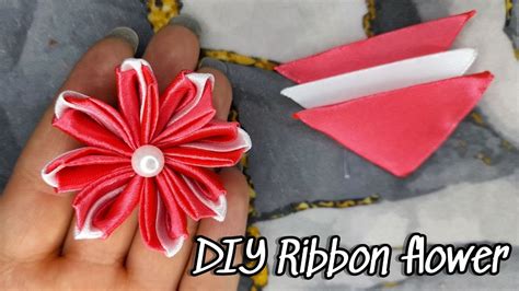 How To Make Adorable Ribbon Flower Super Easy Ribbon Flower Making