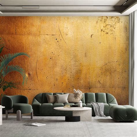 Peel And Stick Canvas Wallpaper Wall Mural Horizontal Golden Wall