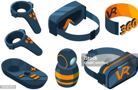 Vr 아이소메트릭 아이콘입니다 가상 현실 경험 게임 장비 헬멧과 안경 시뮬레이터 벡터 3d 사진 몰입 가상현실에 대한 스톡 벡터 아트 및 기타 이미지 Istock