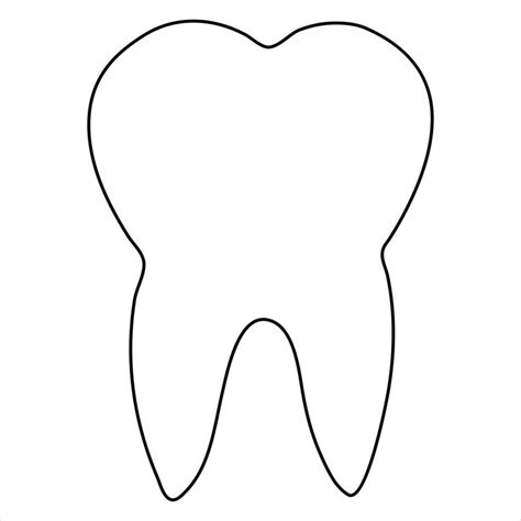 Tooth Icon Outline Vector Art Illustration Continuous One Line Art