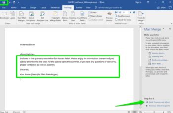 Assignment Create Mail Merge Letters Computer Applications For Managers