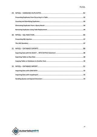 Mysql Tutorial Pdf Tutorial For Database Engineering Students PDF