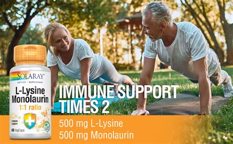 Amazon.com: SOLARAY L-Lysine Monolaurin Immune Supplement | 1:1 Ratio ...