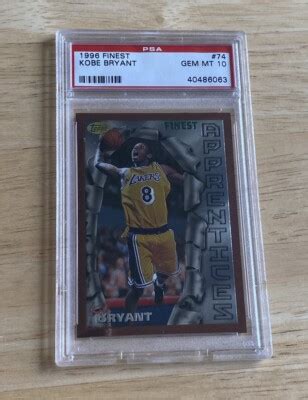 1996 Topps Finest 74 Kobe Bryant Rookie Card Psa 10 Gem Mint Los