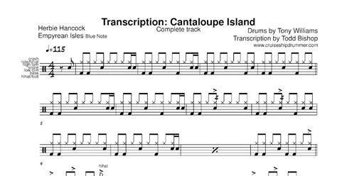 Cruise Ship Drummer Transcription Tony Williams Cantaloupe Island