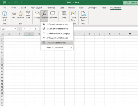 Affichermasquer Les Formules Utilitaire Pour Excel