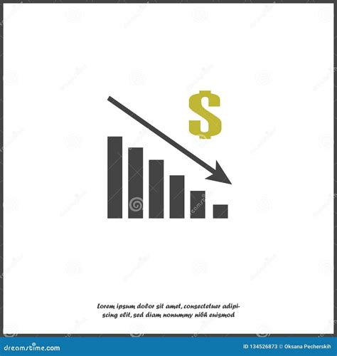 Vector Image Diagram Of Decline Recession Icon Financial Crisis Drop