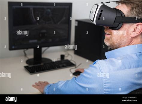 Man Gaming With VR Headset Stock Photo Alamy