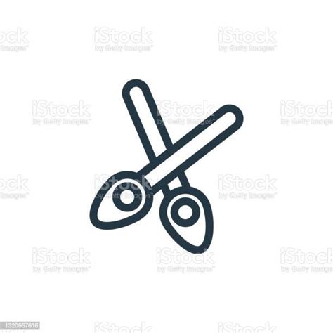 도구 개념에서 가위 아이콘 벡터입니다 가위 편집 가능한 스트로크의 얇은 선 그림 웹 및 모바일 앱 로고 인쇄 미디어에 사용할 가위 선형 사인 가위에 대한 스톡 벡터 아트 및