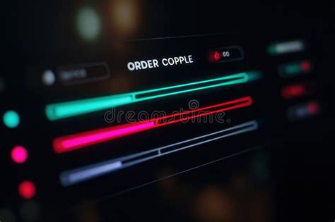 Visual Representation Of An Order Complete Progress Bar Glowing In Vibrant Colors During A