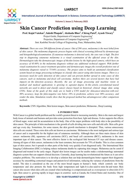 Pdf Skin Cancer Prediction Using Deep Learning