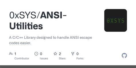 github 0xsys ansi utilities a c c library designed to handle ansi