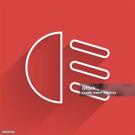 흰색 선 상향등 아이콘은 긴 그림자로 분리되어 있습니다 자동차 헤드라이트 벡터 개념에 대한 스톡 벡터 아트 및 기타 이미지