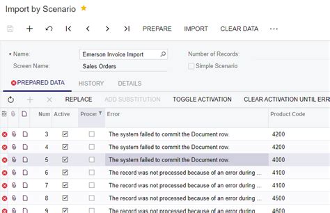 The System Failed To Commit The Document Row Error Sales Order Upload Community