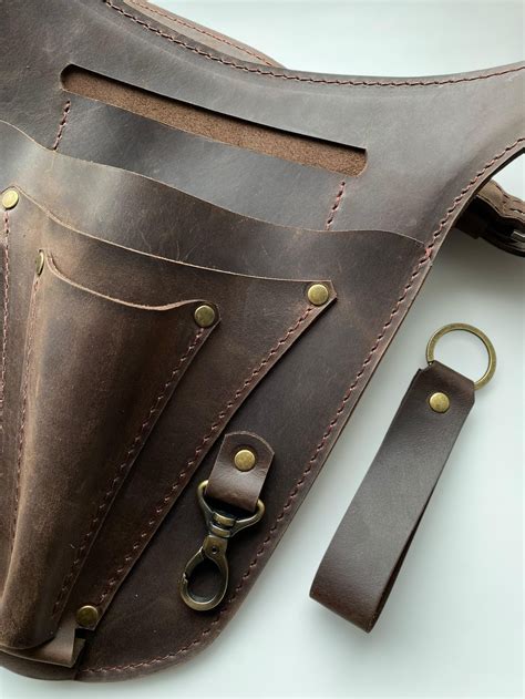 Mens Gardening Genuine Leather Tool Belt Florist Utility Belt Bag