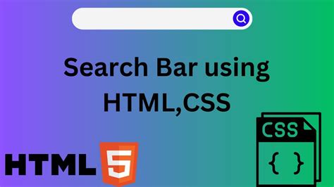 Create Search Bar Using Htmlcss Youtube