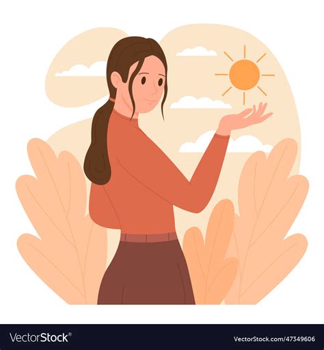 Optimistic Mindset Positive Thinking Concept Vector Image