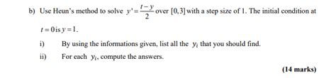solved t y b use heun s method to solve y over [0 3]