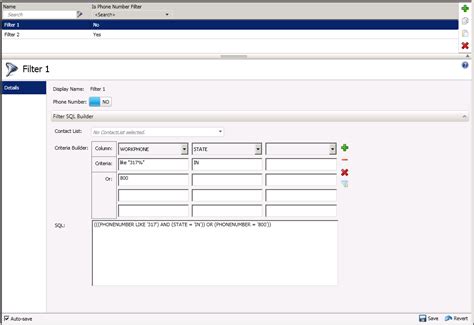 Interaction Dialer Manager Help Contact List Filters