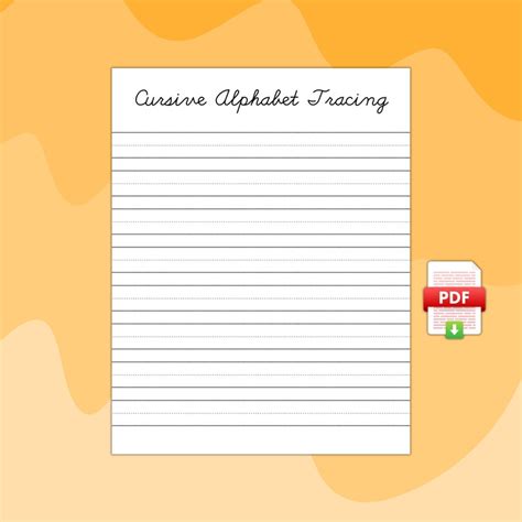 Cursive Alphabet Tracing Worksheet Cursive Handwriting Practice Cursive Letter Tracing Cursive