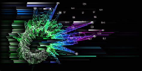 Abstract Background With Polygonal Grid Analyze And Blurred Lines On Black Big Data Analytics