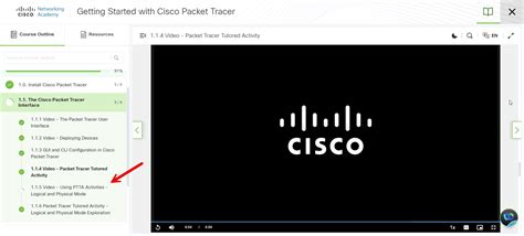 solved getting started with cisco packet tracer module checkmark stuck