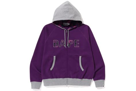 Bape Color Camo Thermal Patch Loose Fit Zip Hoodie Purple Mens Ss23 Us