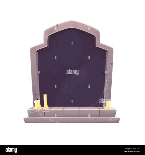 Halloween Stone Frame Cemetery Grave Isolated Graveyard Headstone Or Horror Tomb Cartoon