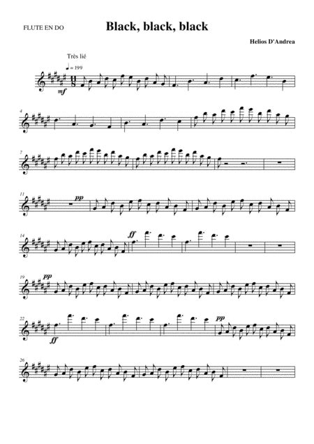 Black Black Black Flute Part By Helios Dandrea Sheet Music For Flute