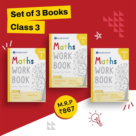 Maths Workbook Class 3 Set Of 3 Books Bookstation