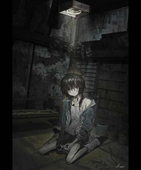 Xoxzxox Original Highres 1girl Antennae Black Hair Black Skirt Black Socks Brown Eyes