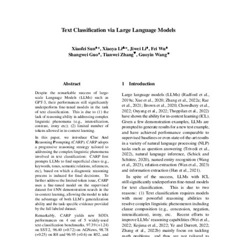 Text Classification Via Large Language Models Acl Anthology
