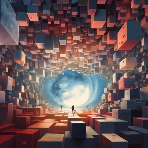 Premium Ai Image Infinite Cube Background