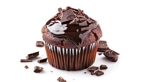 دانلود عکس باکیفیت کاپ کیک شکلاتی با تکه شکلات دانلود رایگان فایل لایه باز، Psd، وکتور، لوگو و