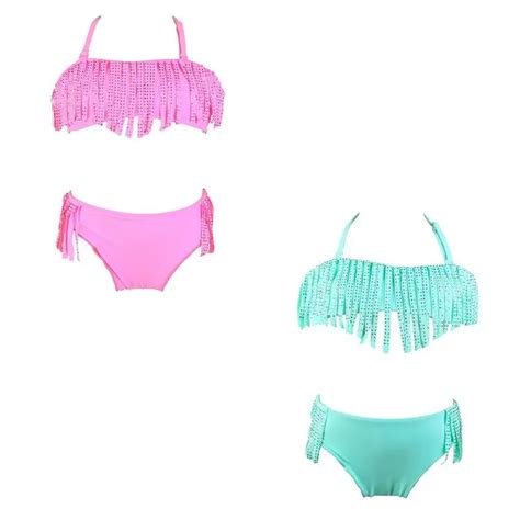 Комплект из 2 предметов милый детский раздельный летний купальник для девочек детский