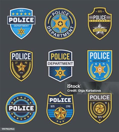 경찰 라벨 경찰관 법 집행 배지 보안관 보안관 및 레인저 로고 경찰 스타 메달 보안 연방 요원 벡터 휘장 경찰관에 대한 스톡 벡터 아트 및 기타 이미지 Istock