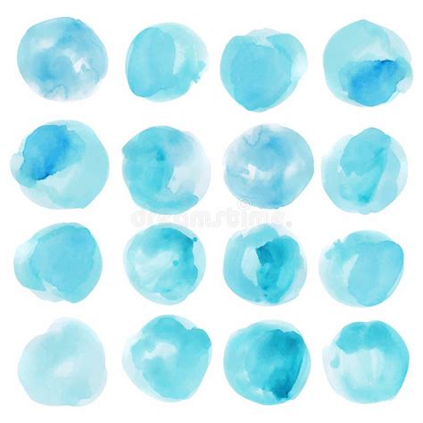 Set Of Watercolor Blobs Isolated On White Background Vector Illustration Stock Vector