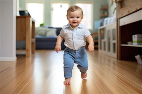 Bebé Dando Sus Primeros Pasos Foto Premium