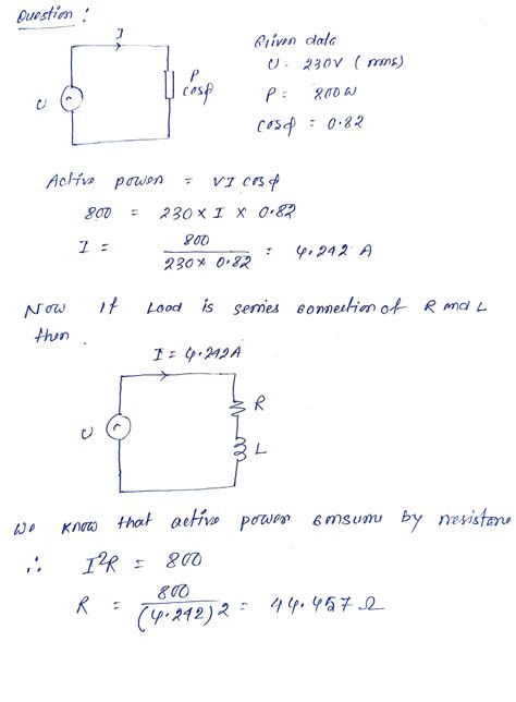 [solved] An Ohmic Inductive Load Is Connected To The Voltage U 230v