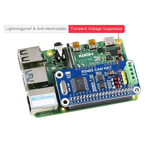 Module Rs485 Can Hat Pour Raspberry Pi Mhtronic