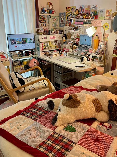 Cute Stuffed Animals On A Bed