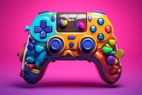 Premium Ai Image A Colorful Game Controller 3d Rendering With