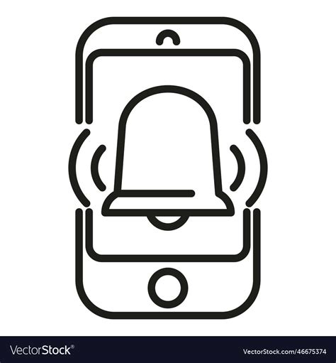Smartphone Alarm Clock Icon Outline Sleep Vector Image