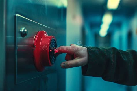 Hand Pressing Red Button Stock Illustration Illustration Of Steel