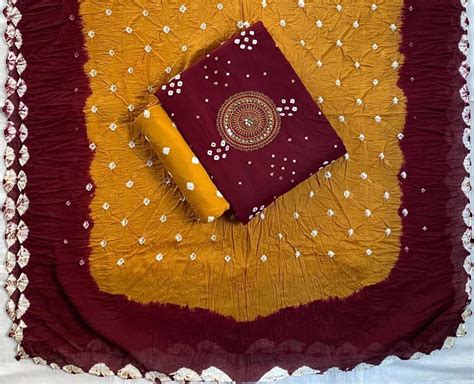 Khatali Work With Bandhani And Mirror 3 Pc Salwar Suit