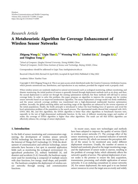 Pdf A Metaheuristic Algorithm For Coverage Enhancement Of Wireless