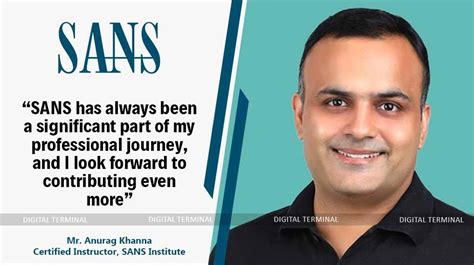 sans institute promotes anurag khanna as certified instructor